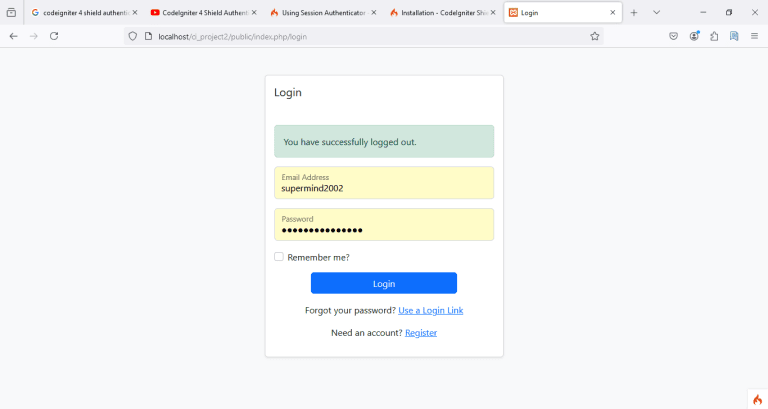 CodeIgniter 4 Shield Authentication | FYP Solutions CodeIgniter 4 Shield Authentication | FYP Solutions