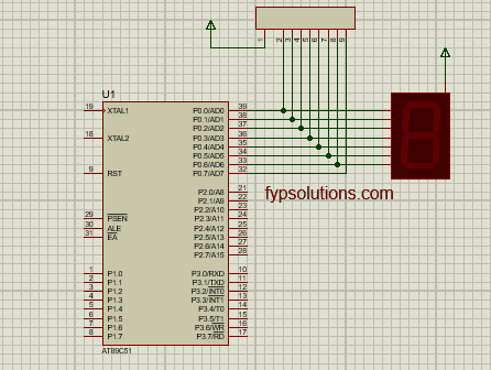8051 7 segment display Interfacing | FYP Solutions