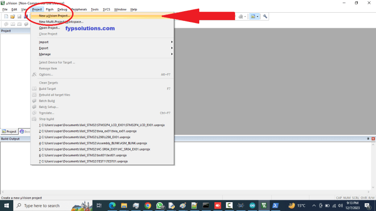 Create New Project in Keil uVision 5 for STM32 | FYP Solutions