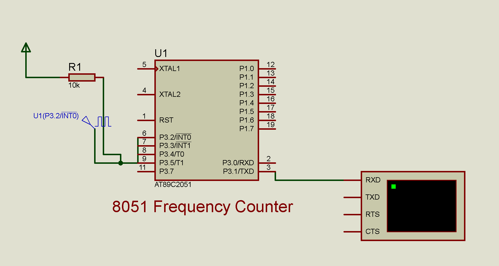 8051 Assembly Frequency Counter Example | FYP Solutions